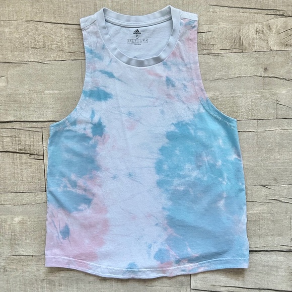 adidas | Tops | Adidas Pastel Blue Pink Tank Top Muscle Tee Athleisue ...